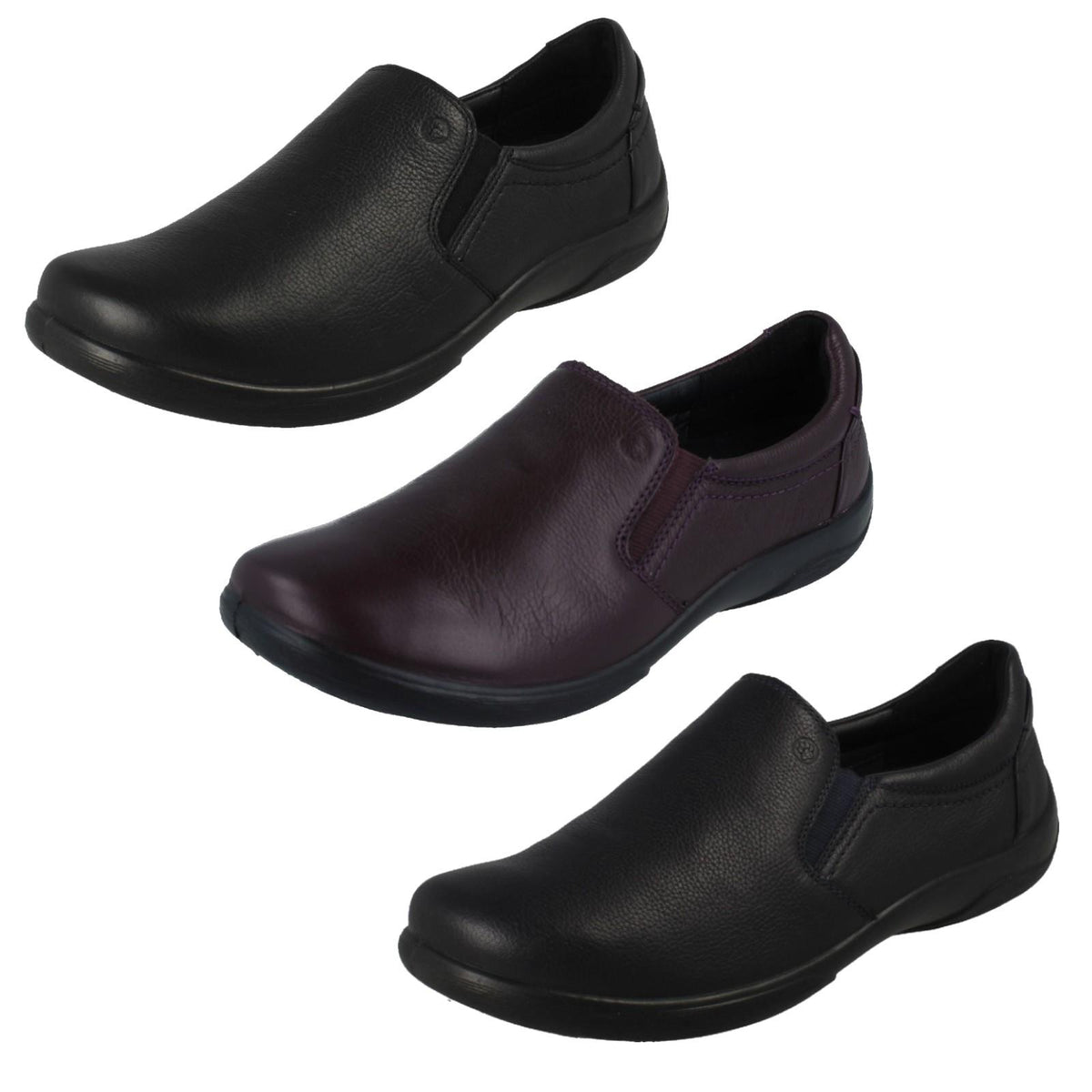 Ladies Padders Leather Slip On Extra Wide Dual Fitting Formal Shoes Ni ...